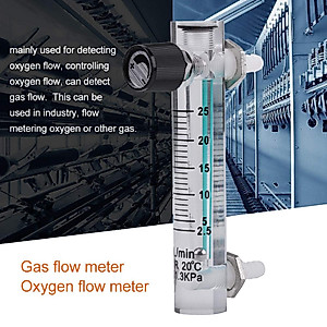 Tube Type Acylic Flowmeter, Air Flowmeter Oxygen Flowmeter,LZQ-5 Flowmeter 2.5-25 LPM Flow Meter with Control Valve for Oxygen/Air/Gas