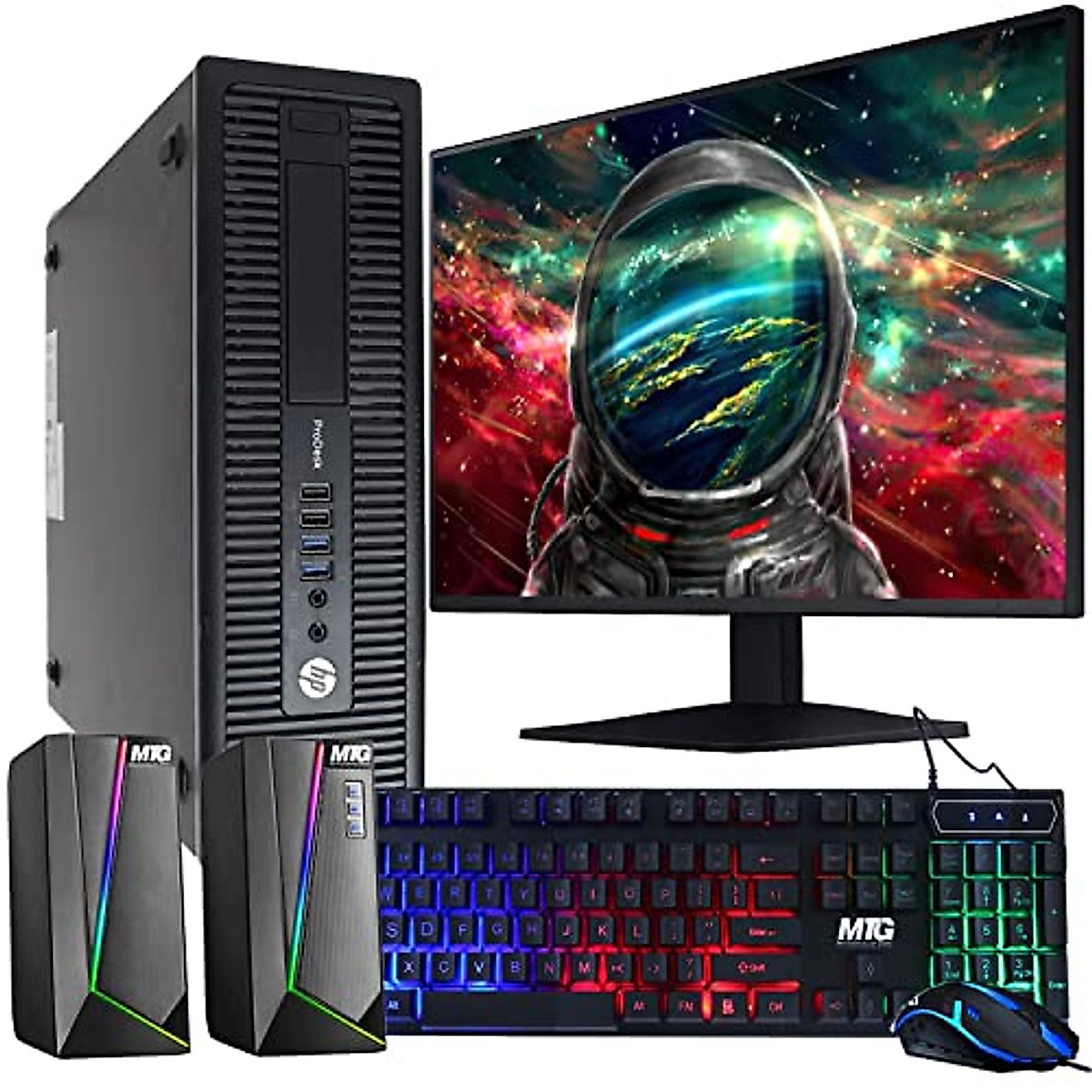 HP Elite 800G1 Desktop Computer PC, Intel Core i5 4th Gen Processor, 8GB RAM, 500GB HDD, MTG New 22 inch Monitor, RGB Speaker Keyboard Mouse, WiFi Windows 10 Pro 64-Bit (Renewed)