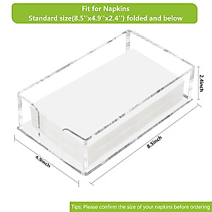 Fengzhe Acrylic Guest Towel Napkin Holder, Clear Bathroom Paper Hand Towels Storage Tray, Disposable Paper Towel Holder for Bathroom, Kitchen, Parties, Weddings, and Various Events .8.5''x4.9''x2.4''