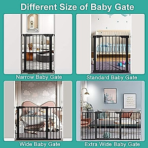 Fairy Baby Extra Wide Baby Gate - 81.89"-84.65” Wide Large Walk Through Safety Child Gates for Kid or Pet - 84 inch Long Pressure Mounted Baby Gate Black