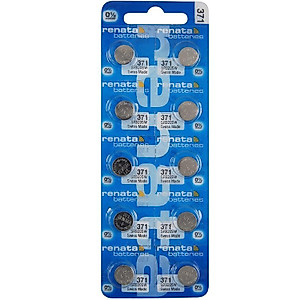 Renata 371 SR920SW Batteries - 1.55V Silver Oxide 371 Watch Battery (10 Count)