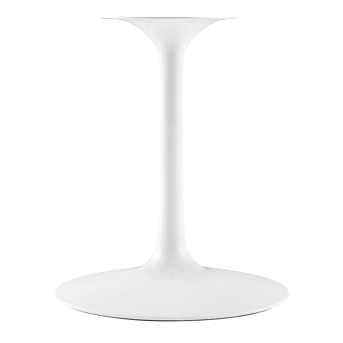Modway Lippa 54" Mid-Century Dining Table with Round Artificial Marble Top in White