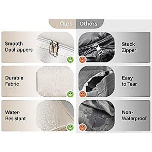 StorageWorks 135L Large Storage Bags, Storage Containers for Clothes, Blanket Storage Bags with Dual Zipper, Clear Window Storage Bins, Beige, 2-Pack