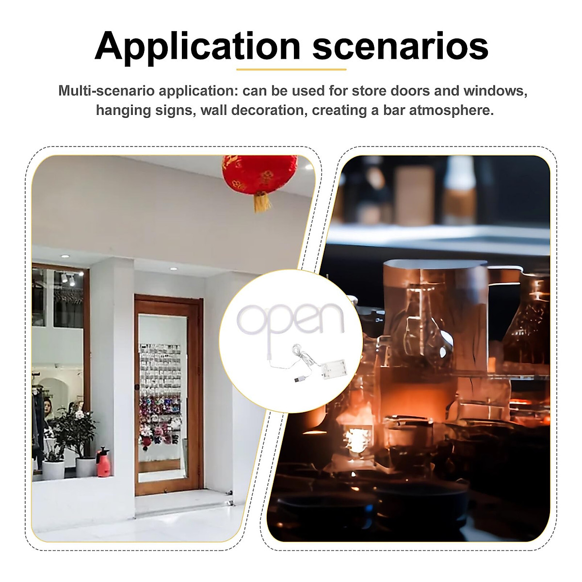 Homoyoyo LED Neon Open Sign Decorative Neon Lamp Festival Holiday Neon Light Decoration