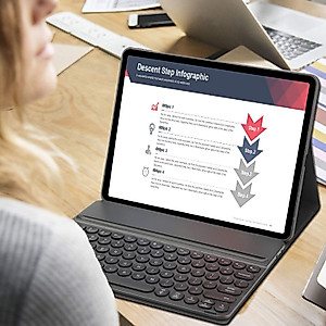 New iPad Pro 12.9 2022 6th Gen/5th Gen 2021/2020 4th Gen/2018 3rd Gen Keyboard Case -7 Colors Backlit Detachable Keyboard Slim Folio Smart Cover for iPad Pro 12.9"[Support Apple Pencil Charging]-Black