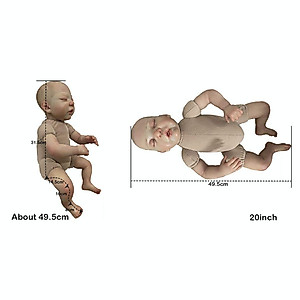 Adolly Gallery Realistic Reborn Baby Dolls Cute 20inch Soft Silicone Handmade Cloth Body Realistic Toddler Doll Lifelike Toy Gifts for Girl Age 3+ Name Bryan