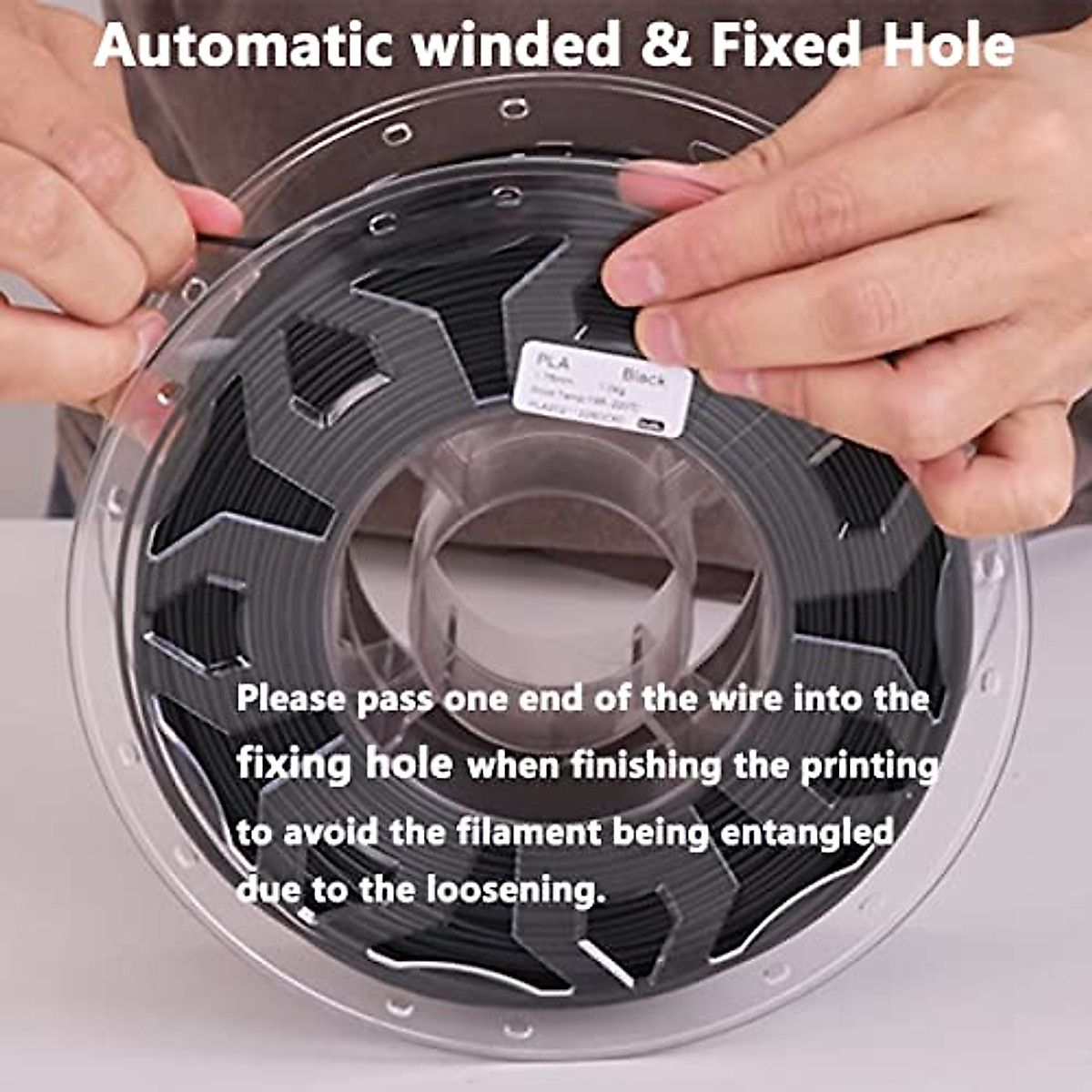 Comgrow 3D Printer PLA Filament 1KG 1.75mm Spool Black Color and 3D Printer Filament Dryer Box