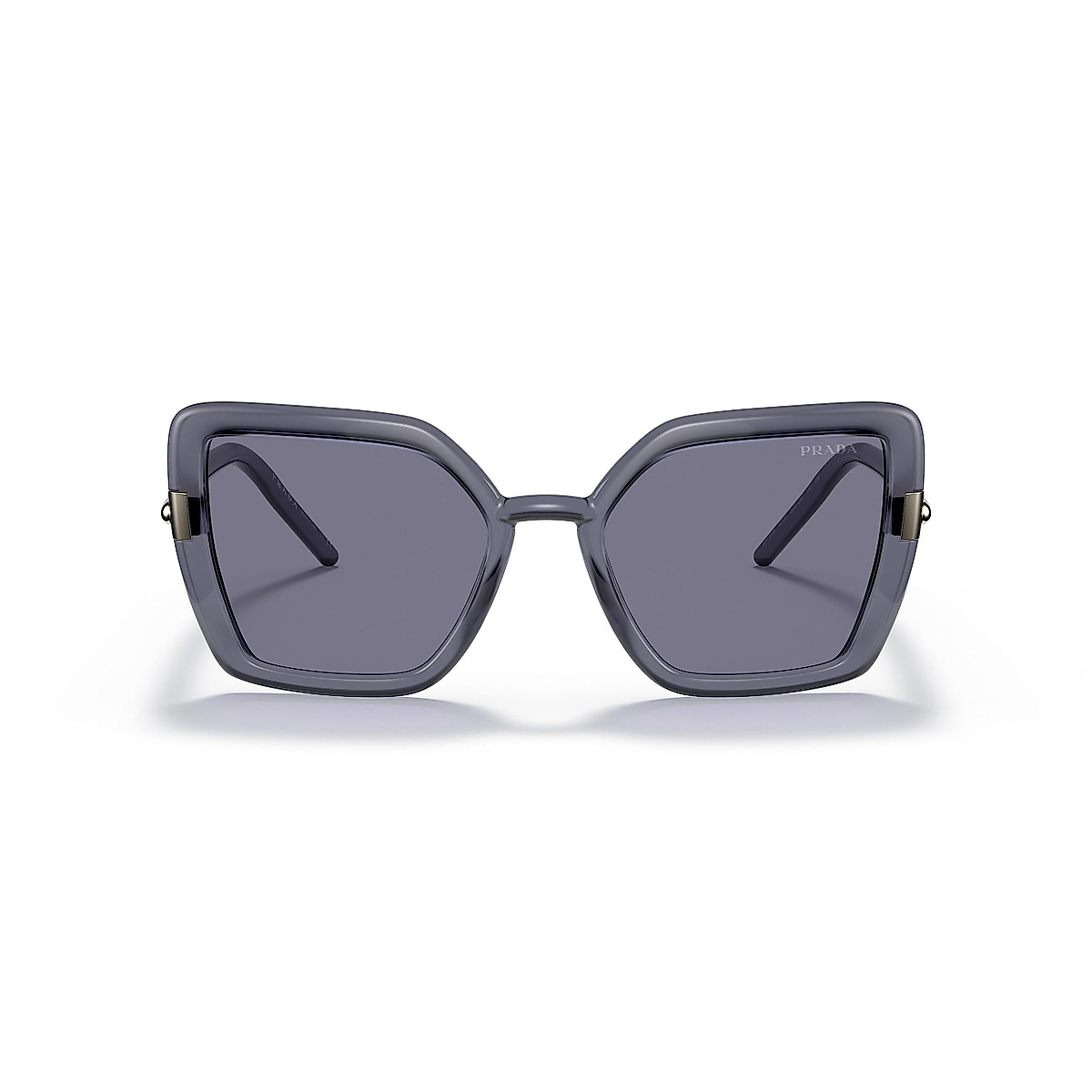 Prada PR 09WS 06M420 Crystal Bluette Plastic Butterfly Sunglasses Blue Solid Color Lens