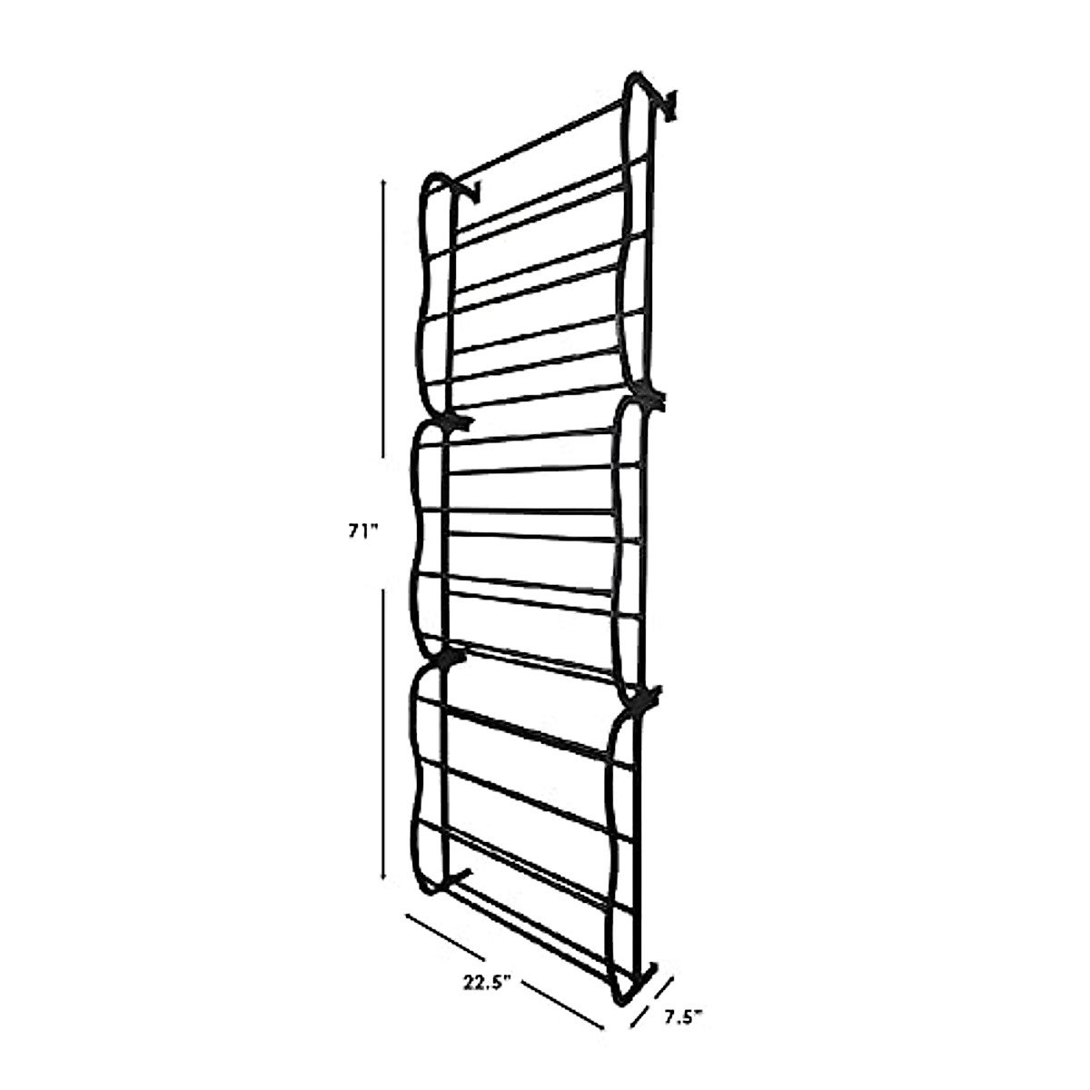 Home Basics OTD 36 Pair Shoe Rack, Black