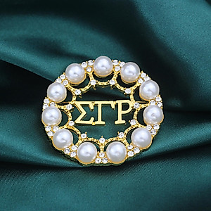 Greek Sorority Brooch 1922 SGR Pearl Brooch Pin Sigmaa Gamma Rho Gift Sorority Paraphernalia Gift for Women Soror (SGR Pearl 01)
