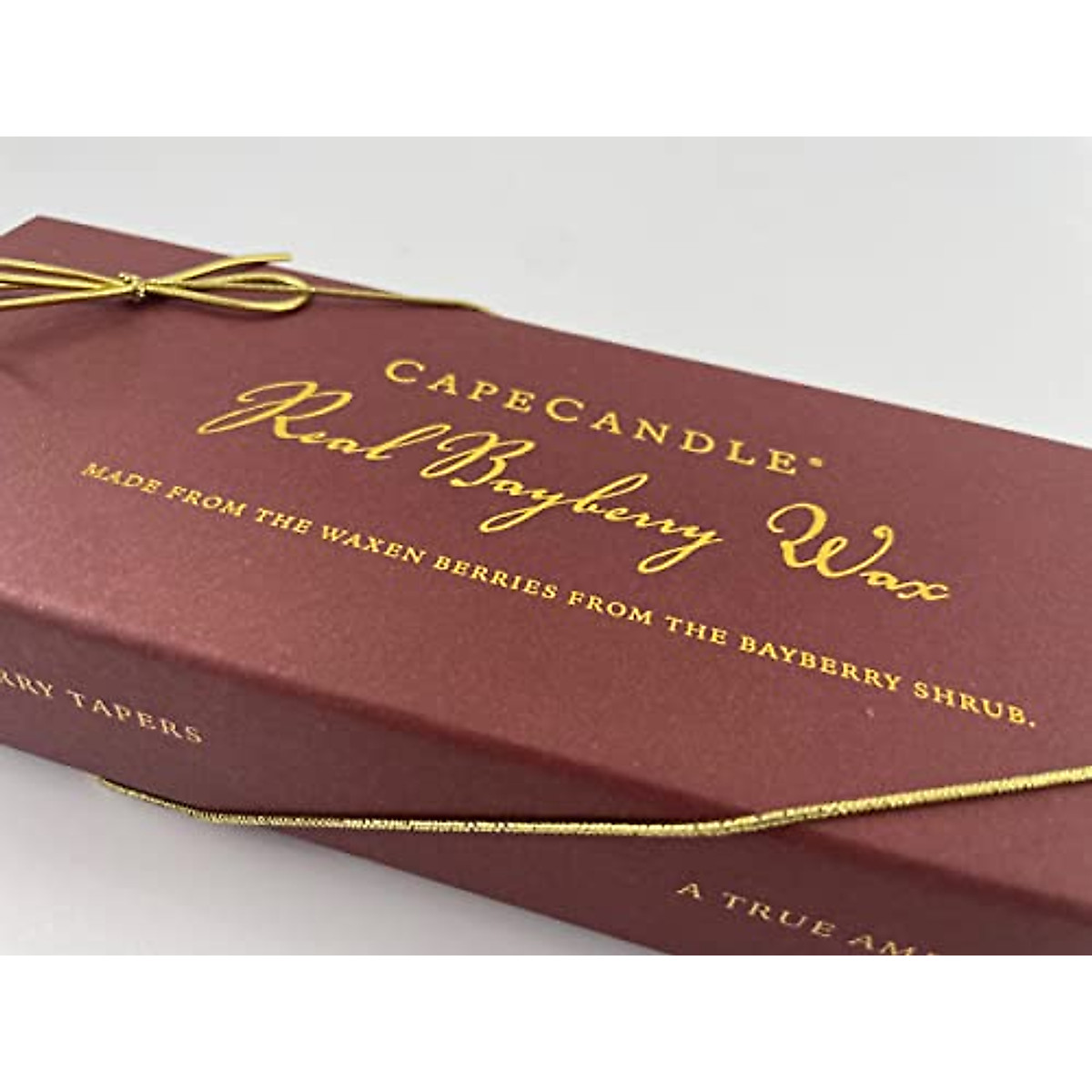 Cape Candle 8” Real Bayberry Taper Candles - Hand Dipped, Pure Bayberry Wax, Traditional Holiday Candles (Boxed Pair), Gift Boxed with Bayberry Legend Card