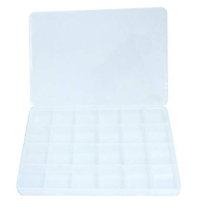 RLECS 2PCS 24 Slots Transparent Plastic Jewelry Organizer Box Compartment Storage Container for Bead Rings Jewelry Display Organizer