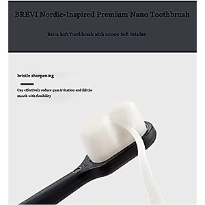 AUGESTPO 2/4Pcs BREVI Nordic-Inspired Premium Nano Toothbrush,Adult Extra Soft Toothbrush with 20000 Soft Bristles,for Protect Sensitive Gums and Teeth (4pcs-Wave Head), 10.0 Count