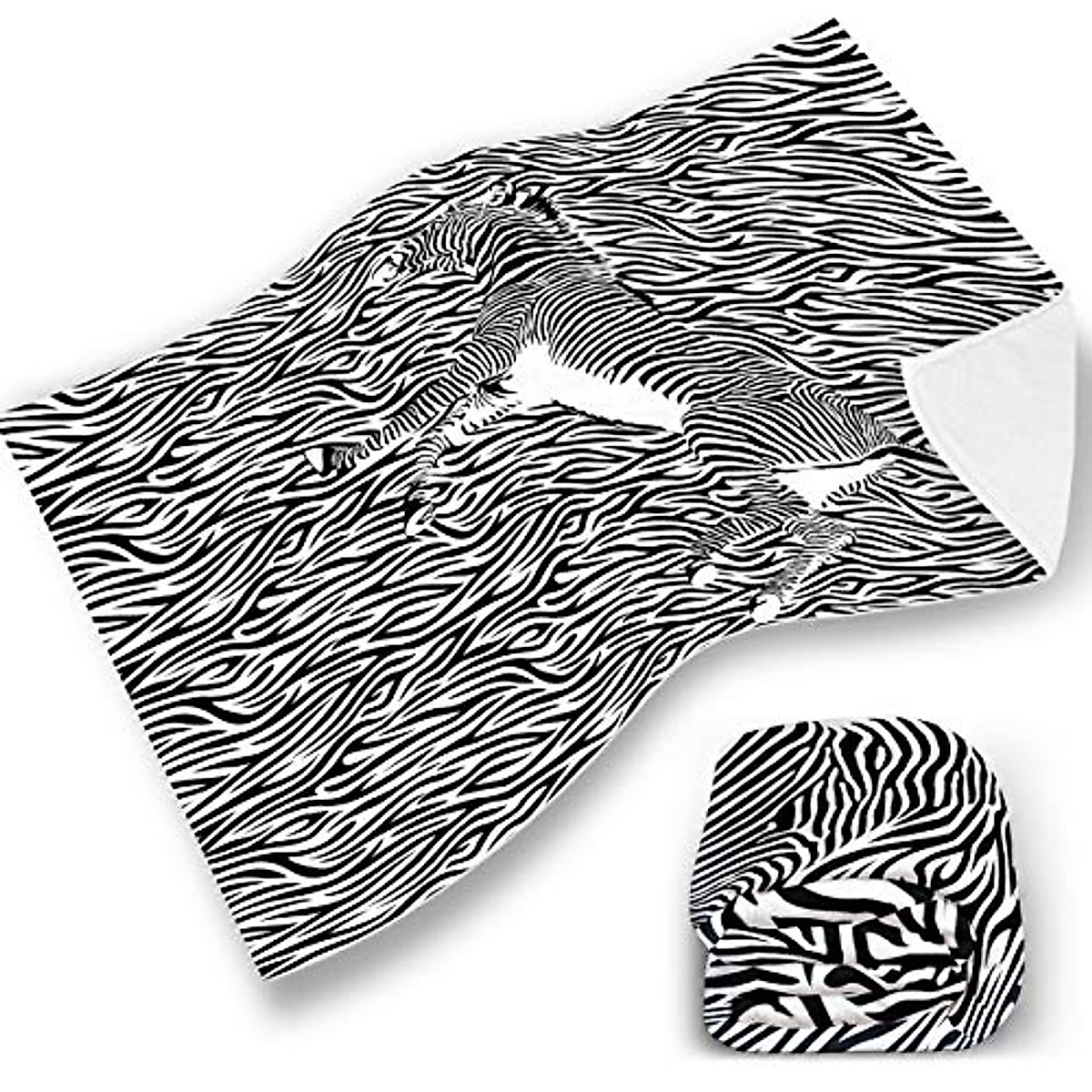 Loong Design Fun Zebra Throw Blanket Super Soft, Fluffy, Premium Sherpa Fleece Blanket 50'' x 60'' Fit for Sofa Chair Bed Office Travelling Camping Gift