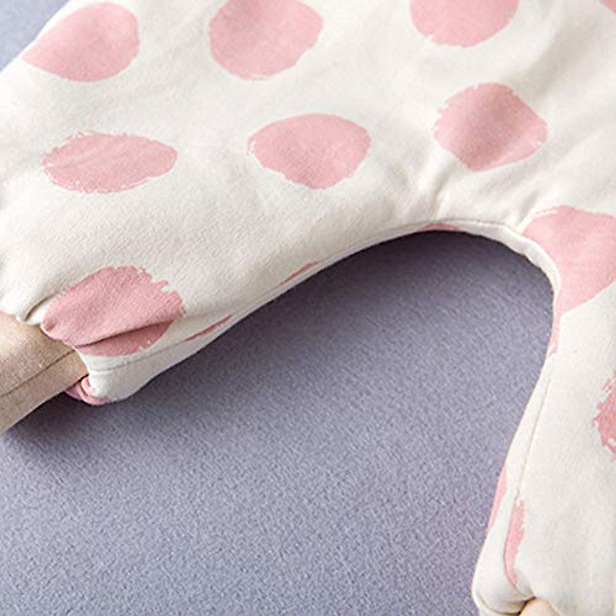 Simplee Kids Unisex Baby Hooded Winter Outerwear Snowsuit Newborn Infant Warm Fleece Jumpsuit Romper for Toddler 3 Months (Pink Dots)