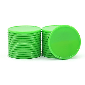 Qierlean 100 Pieces Counters Counting Chips Plastic Markers Multi Colors for Bingo Chips Game Tokens (Yellow)