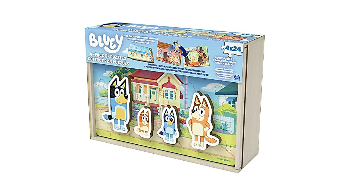Bluey 4-Pack Wooden Puzzles – Fun for Ages 3+