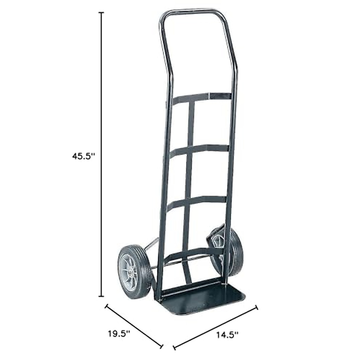 Safco Products Tuff Truck Continuous Handle Hand Truck - 400 lbs. Capacity -Black Powder Coat Finish - With Flow-Back Handle Design - Heavy-Gauge Tubular Steel Frame. For Moving Storage and More