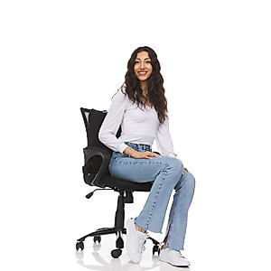 FOMI Premium All Gel Orthopedic Back Cushion | Upper and Lower Thoracic Support Pillow for Wheelchair, Car, Office, Kitchen Chair | Sciatica, Tailbone Pain Relief | Lumbar Backrest and Posture Aid