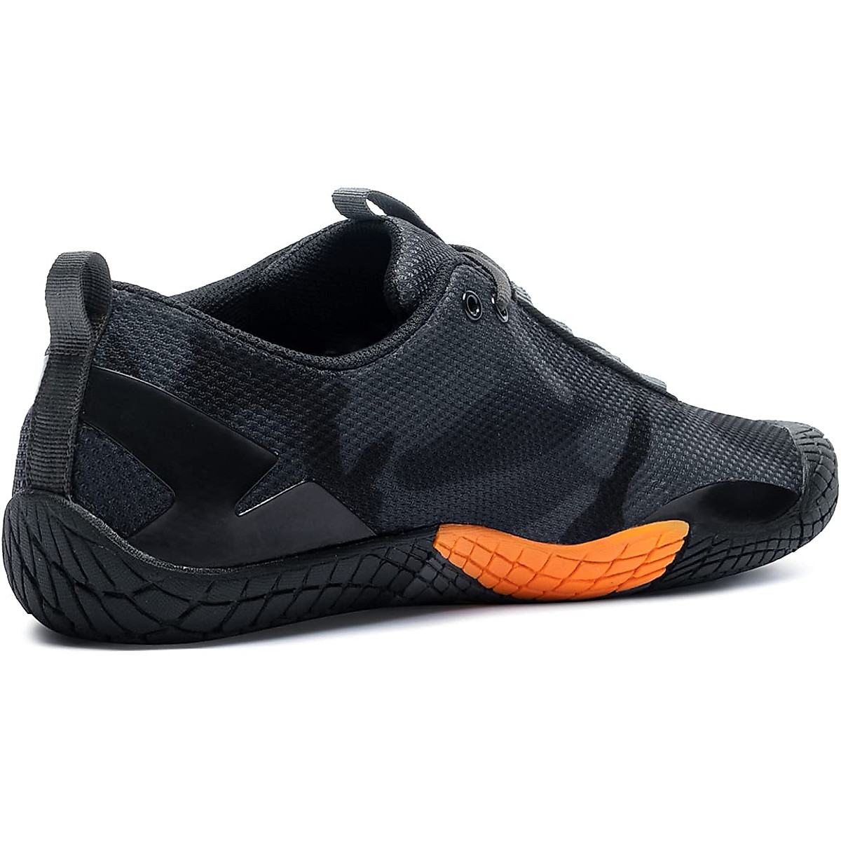 TSLA Men's Trail Running Shoes, Lightweight Athletic Zero Drop Barefoot Shoes, Non Slip Outdoor Walking Minimalist Shoes, Barefoot Shoes Black Camo, 8.5