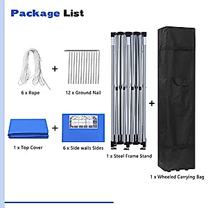WONLINK 10x20 ft Instant Pop up Canopy, Party Tent Folding Heavy Duty Gazebos with Removable Sidewalls and Wheeled Bag Waterproof