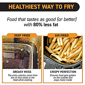 Gourmia Air Fryer Oven Digital Display 6 Quart Large AirFryer Cooker 12 1-Touch Cooking Presets, XL Air Fryer Basket 1500w Power Multifunction Black and Stainless Steel Accents FRY FORCE GAF686