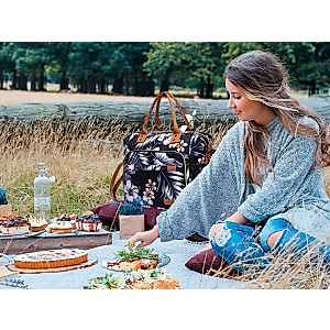 TuErCao Lunch Box for Women - Adult Insulated Lunch Bag Ladies Lunch Tote Bag for Work Loncheras para Mujer de Trabajo, Floral