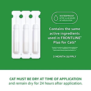 Amazon Basics Flea and Tick Topical Treatment for Cats (over 1.5 pounds), 3 Count (Previously Solimo)