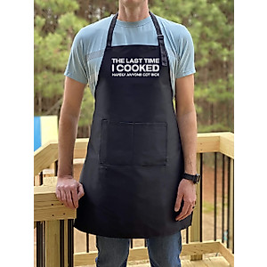 UP THE MOMENT Last Time I Cooked Hardly Anyone Got Sick Apron, Funny Apron for Men, BBQ Grill Apron, Chef Apron, Funny Apron for Dad, Mens Funny Apron, Funny Chef Apron for Men