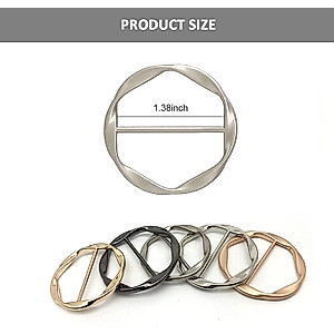 5PCS Silk Scarf Ring Clip T-shirt Tie Clips for Women Fashion Metal Round Circle Clip Buckle Clothing Ring Wrap Holder with 1 Storage Bag