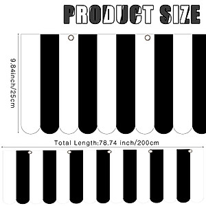 Preboun 3 Pcs Carnival Awning Decorations Tent Circus Hanging Decorations Carnival Banner Concession Stand Sign Canopy Awning for Pirate Summer Party, 9.84''x78.74''(Black and White)