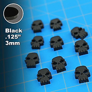 LITKO Mini Skulls | Tiny Skull | Wound | Casualty | Death | Board Game | Role Play Game | Miniature Wargames | Compatible with Dungeons & Dragons, 40K (Black)