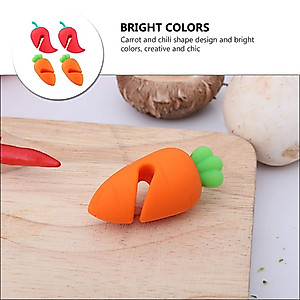 Cabilock 8Pcs Silicone Spill-proof Lid Lifter Boil Stoppers Lid Lifts Carrot Chili Kitchen Pot Lid Holders Lid Stand Heat Resistant Holder Keep The Lid Open