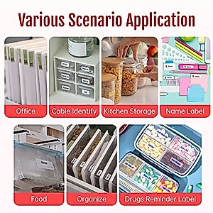 Label Makers Machine with Tape Built-in Cutter Portable Bluetooth Handheld Sticker Printer for Home Office Organization iOS Android Multiple Templates Fonts Icon Mini Inkless Labeler USB Rechargeable