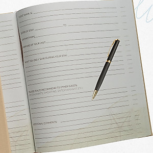 Paper 'n Such Guest Book for Vacation Home, Hardcover Linen Beige Guestbook, Vacation Rental Essentials, Visitor Sign in Book, Beach House Welcome Book for Short Term Rentals, Host Gift