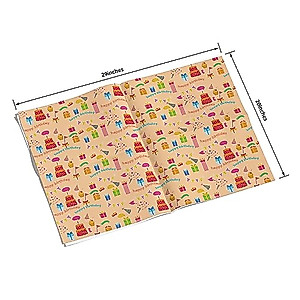 Ulmasinn Kraft Birthday Wrapping Paper Flat 8 Sheets for Kids Boys Girls, Brown Gift Wrap with Cakes, Gift Boxes, Stars, and Happy Birthday for Celebrate Birthday Party, 20 X 29 Inches Each