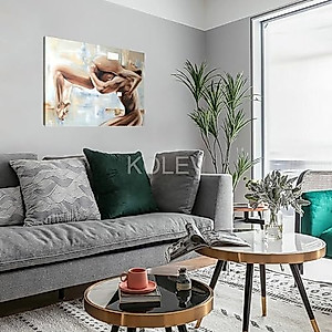 KOLEV Nude Sexy Couple Art Poster Female Yoga Wall Art Aesthetic Poster Gift Canvas Poster Wall Art Decor Print Picture Paintings for Living Room Bedroom Decoration Frame-style 20x16inch(50x40cm)