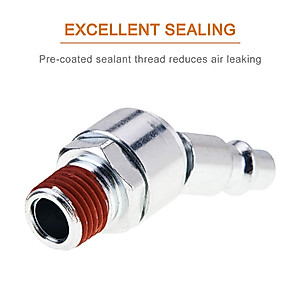 1/4" Swivel Air Plug, SUNGATOR 6-Pack Industrial Swivel Coupler and Plug, 1/4-Inch NPT Male Thread, Air Hose Fittings