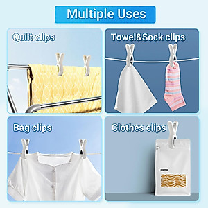 PLMMOUT 12 Pack Beach Towel Clips,Beach Chair Towel Clips for Chairs Cruise,Beach Chair Clips for Towels,Large Plastic Clothespins Heavy Duty,Beach Towel Clamps for Pool Chairs,Strong Grip (White)
