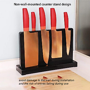 Colture Luxury Magnetic Knife Block Holder with Enhanced Double Side Magnets, Eco-Friendly ABS, Cutlery Display Stand and Storage Rack, Large Capacity, Easy to Reach, Easy to Clean (Color : Black)