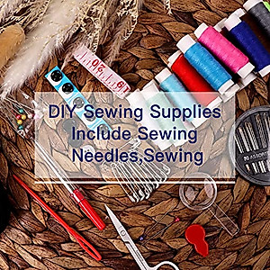 JUNING Sewing Kit with Case Portable Sewing Supplies for Home Traveler, Adults, Beginner, Emergency, Kids Contains Thread, Scissors, Needles, Measure etc