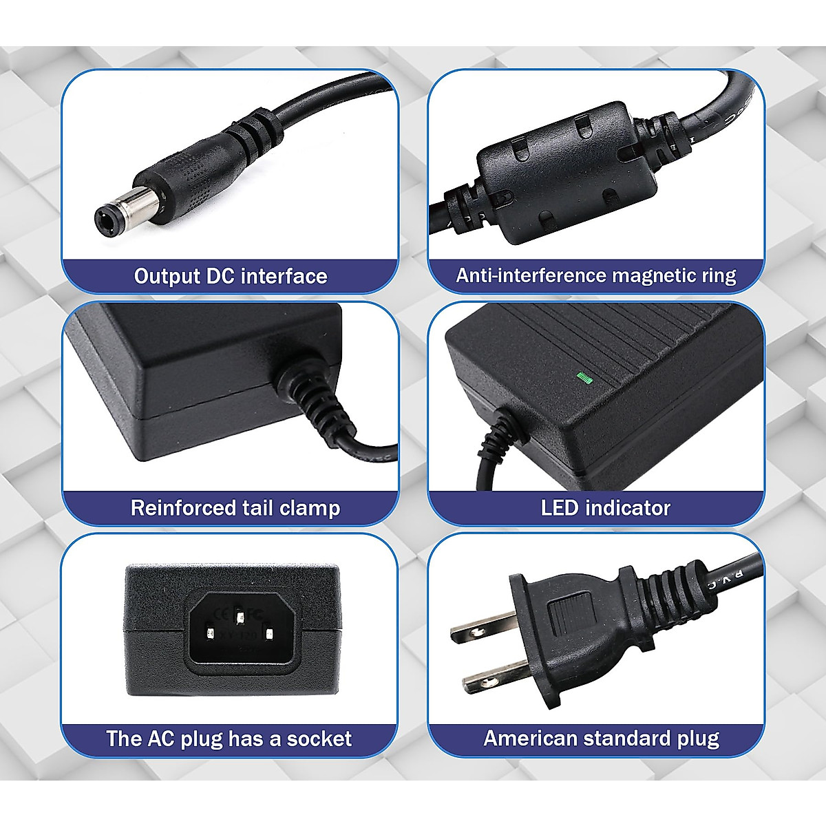 DIGISHUO DC 12V 10A 120W Power Supply Adapter Transformer Switch AC 110V/240V to DC 12V 10amp Switching Converter LED Driver for LED Strip Light CCTV Camera Security System (12V 10A 120W)