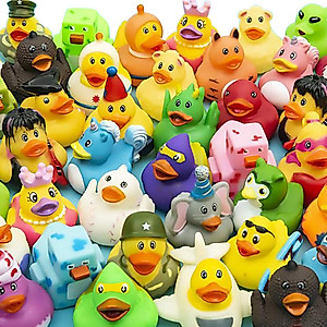 The Dreidel Company The Greatest Rubber Duck Assortment Rubber Duck Toy Duckies for Kids, Bath Birthday Gifts Baby Showers Classroom Incentives, Summer Beach and Pool Activity, 2" (Pack of 12)