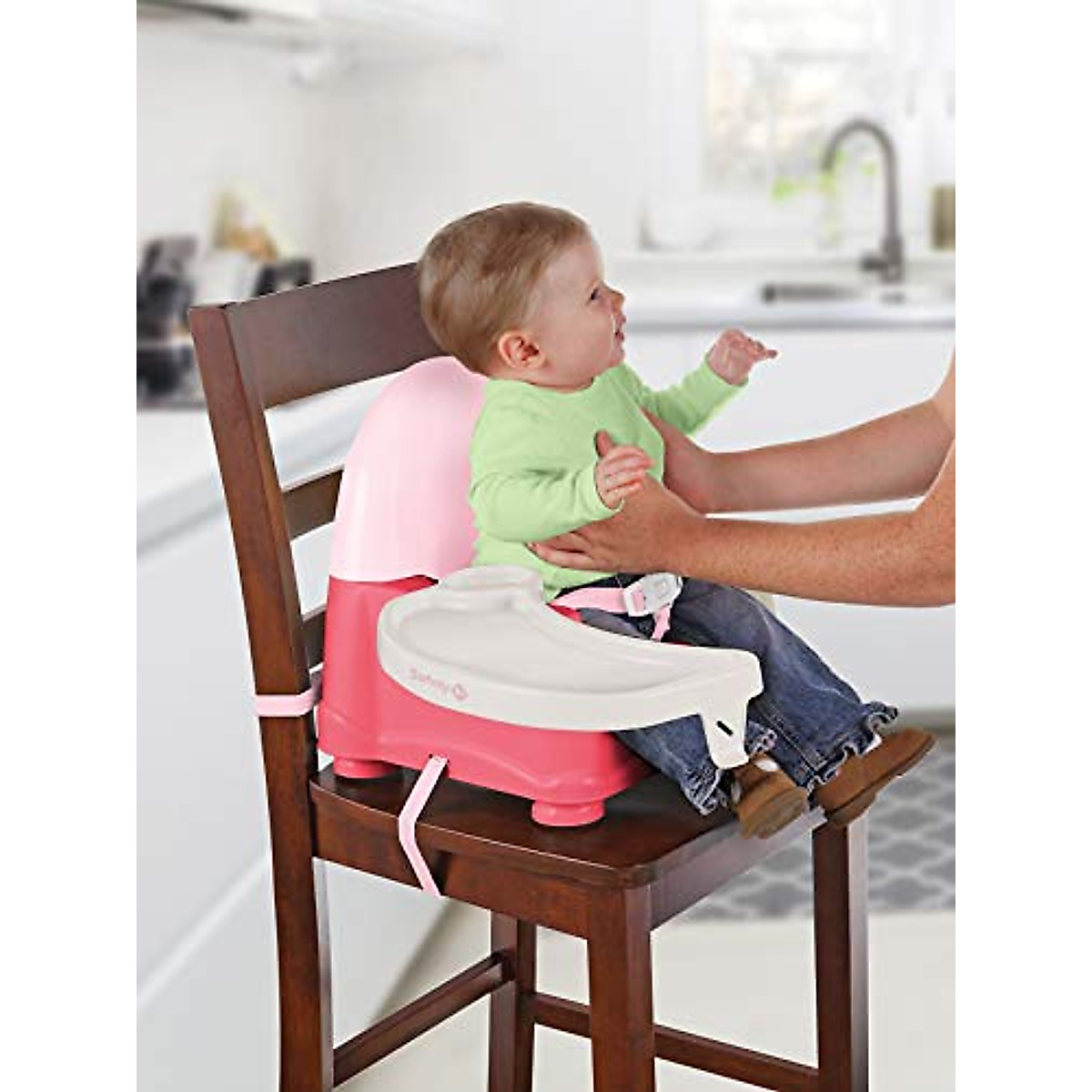 Safety 1st Easy Care Swing Tray Feeding Booster, Coral Crush, One Size