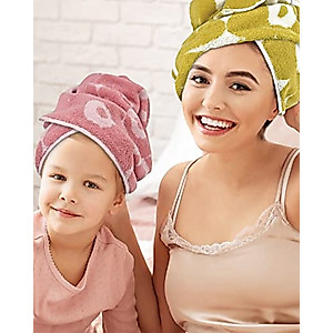 Jacquotha Decorative Hand Towels 4 Pack (Pink & Yellow) - Sun Floral Hand Towel Set for Girls Women, Soft and Quick Drying