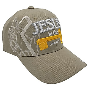 Altis Apparel Jesus - Christian Religious Baseball Cap - Adult Hat (Jesus Key Khaki)