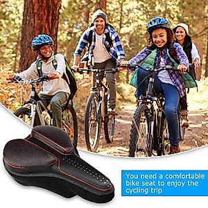 Gel Bike Seat Cover Soft Bicycle Saddle Pad Breathable Cushion Cover Gel Seat for Mountain Road Bike Exercise Bike Outdoor Cycling Yellow (Color-red)