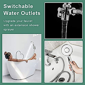 KLLEYNA Shower Head Sink-Faucet Bathtub-Bathroom-Garden - Hose Sprayer Attachment(5 Adapters) for Hair Washing & Pet Dog Rinse & Baby Bath, ON/OFF Extension for Moen, Kohler, Delta, American Standard
