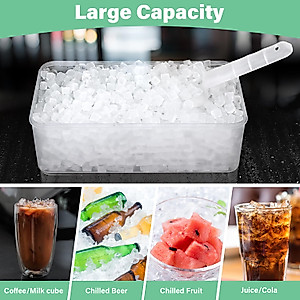 Mini Ice Cube Tray for Freezer: FDDBI Small Ice Trays for Freezer with Bin - 135×4PCS Easy Release Nugget Ice Tray - Crushed Ice Tray with Container