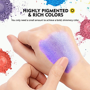 Magicfly 28 Colors Mica Powder, Colorant Paint and Dye for Epoxy Resin, Pigment Powder with 5 Spoons for Soap Making, Lip Gloss, Bath Bomb, Candle Making, Art Craft